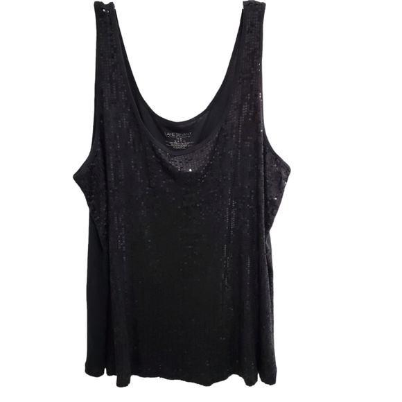 Lane Bryant | Tops | Lane Bryant Black Sequined Evening Shell Blouse ...